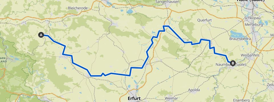 Unstrut cycle path — 4 stages through Thuringia and Saxony-Anhalt
